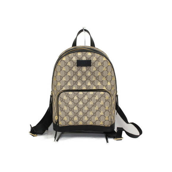 Gucci | Bags | Gucci Gg Supreme Bee Backpack Canvas Beige Black | Poshmark
